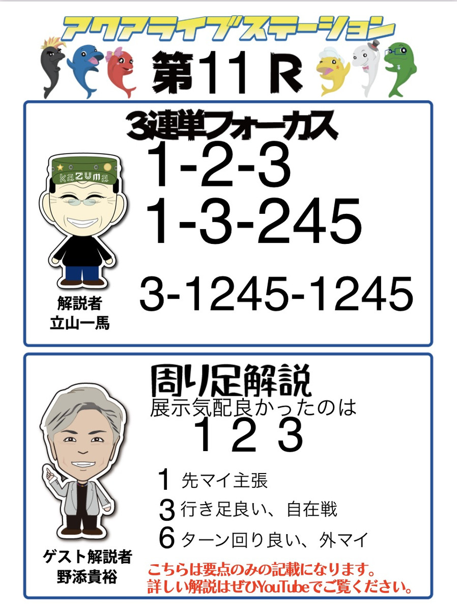 アクアライブブログ: 大阪スポーツ賞第33回アクアクイーンカップ5日目 11R予想