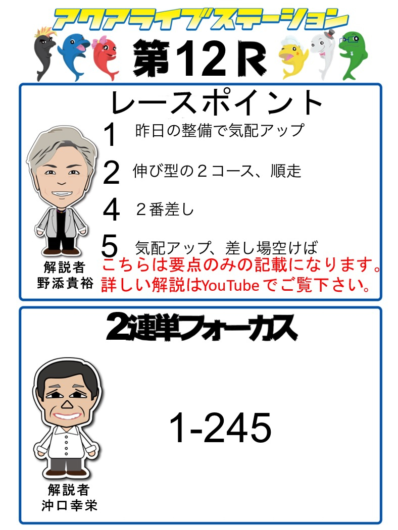アクアライブブログ: オール大阪2025ラピートカップ 4日目 12R予想